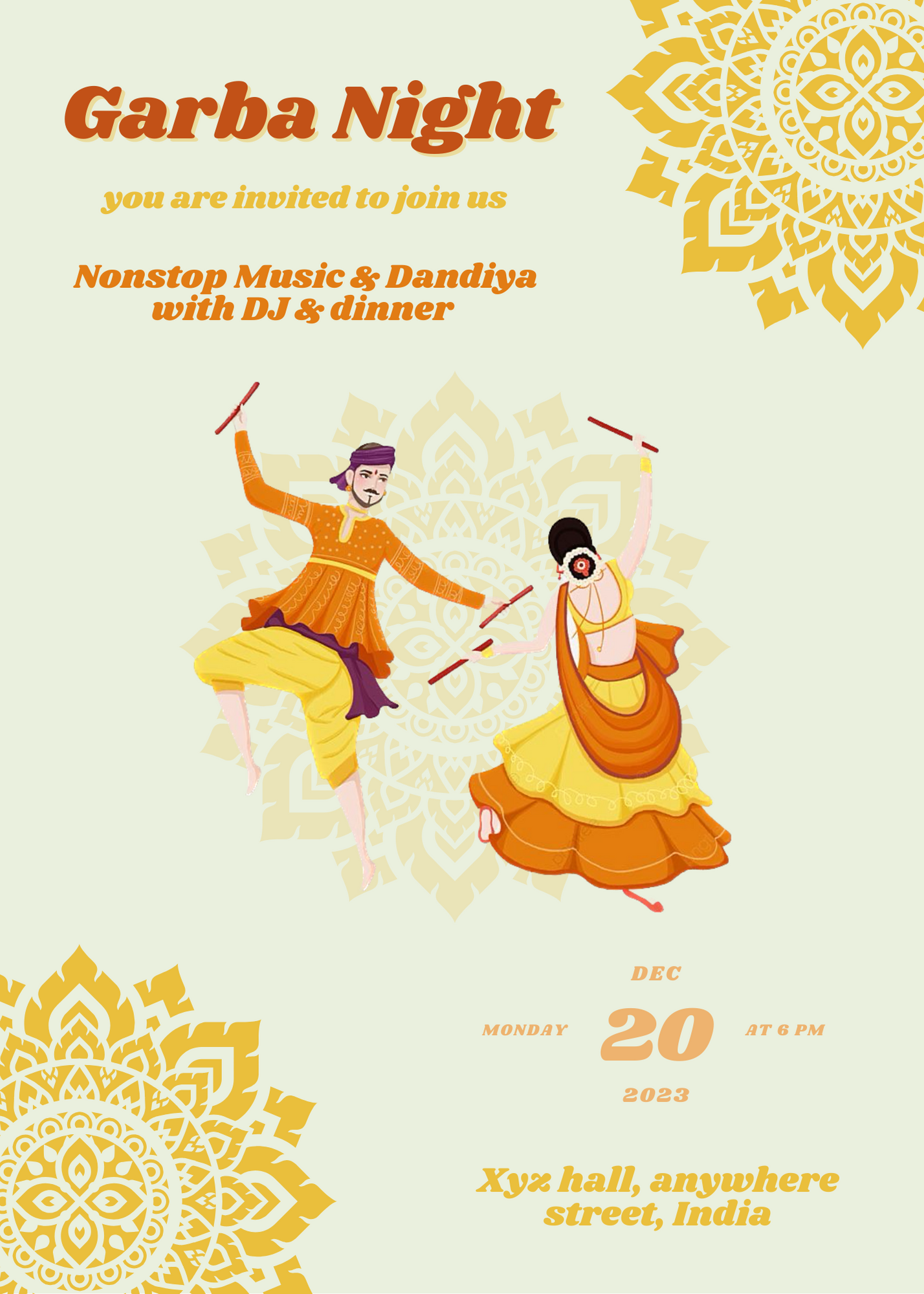 Buy Light Grey Floral Garba Invitation |40000+ Happy Customers| King of ...