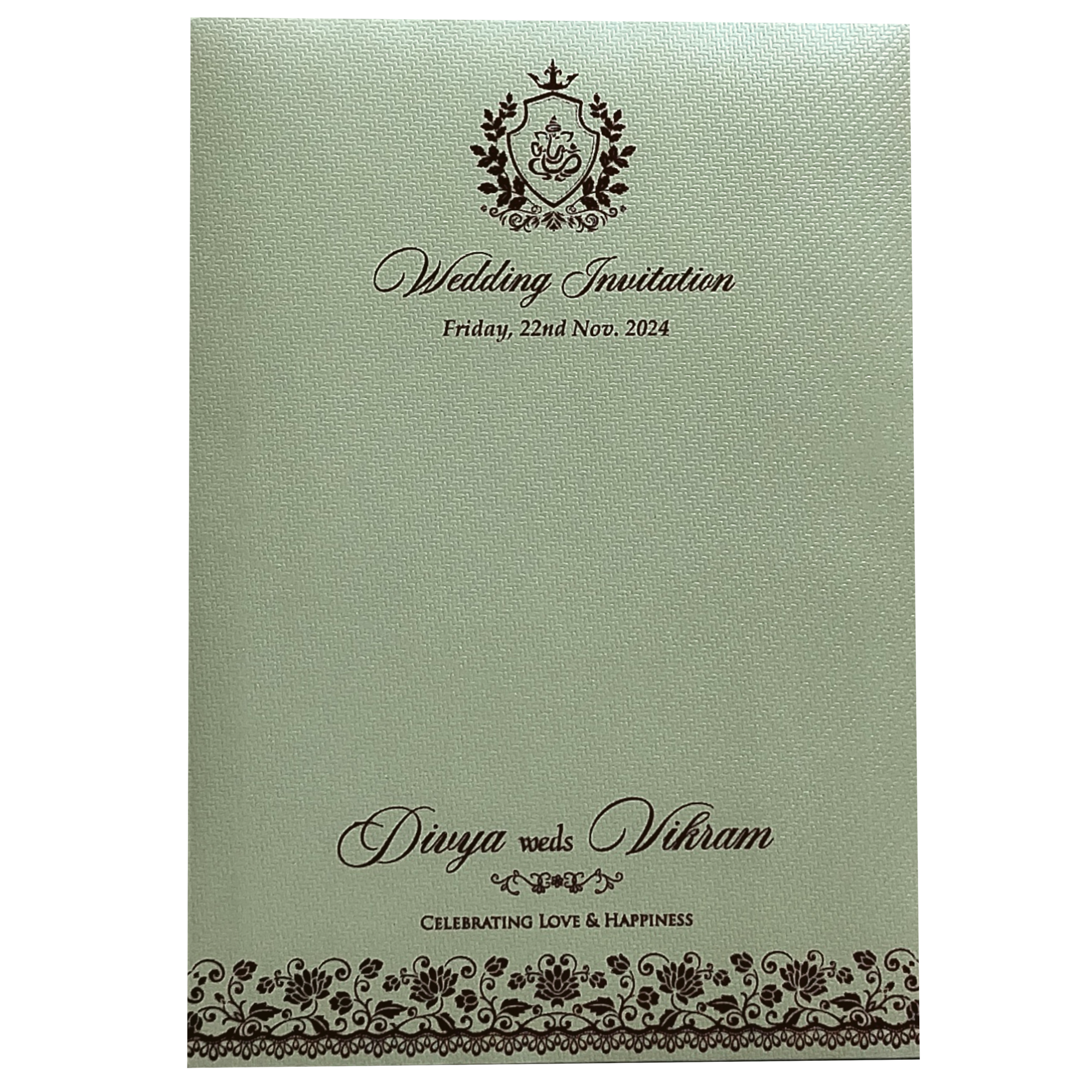 Green Texture Single Sheet Invitation Card – King of Cards