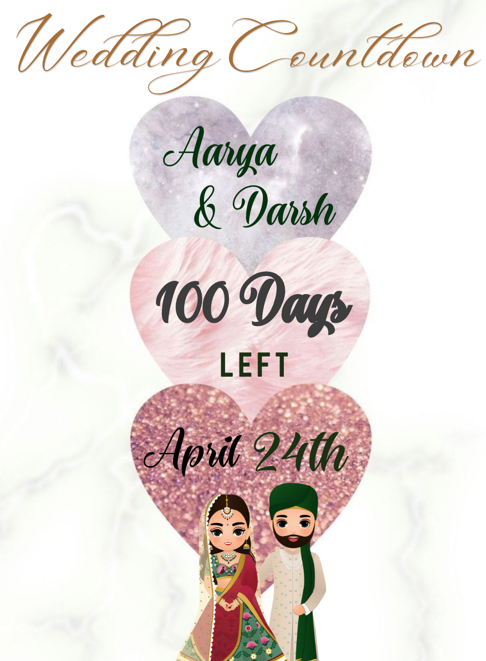 Buy White Hearts Countdown Invitations |40000+ Happy Customers| King of ...